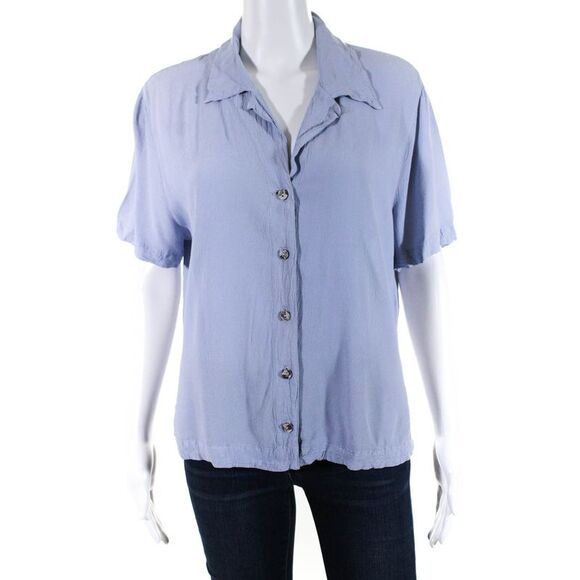 Ghost | Tops | Ghost Womens Short Sleeve Button Up Crepe Top Blouse ...